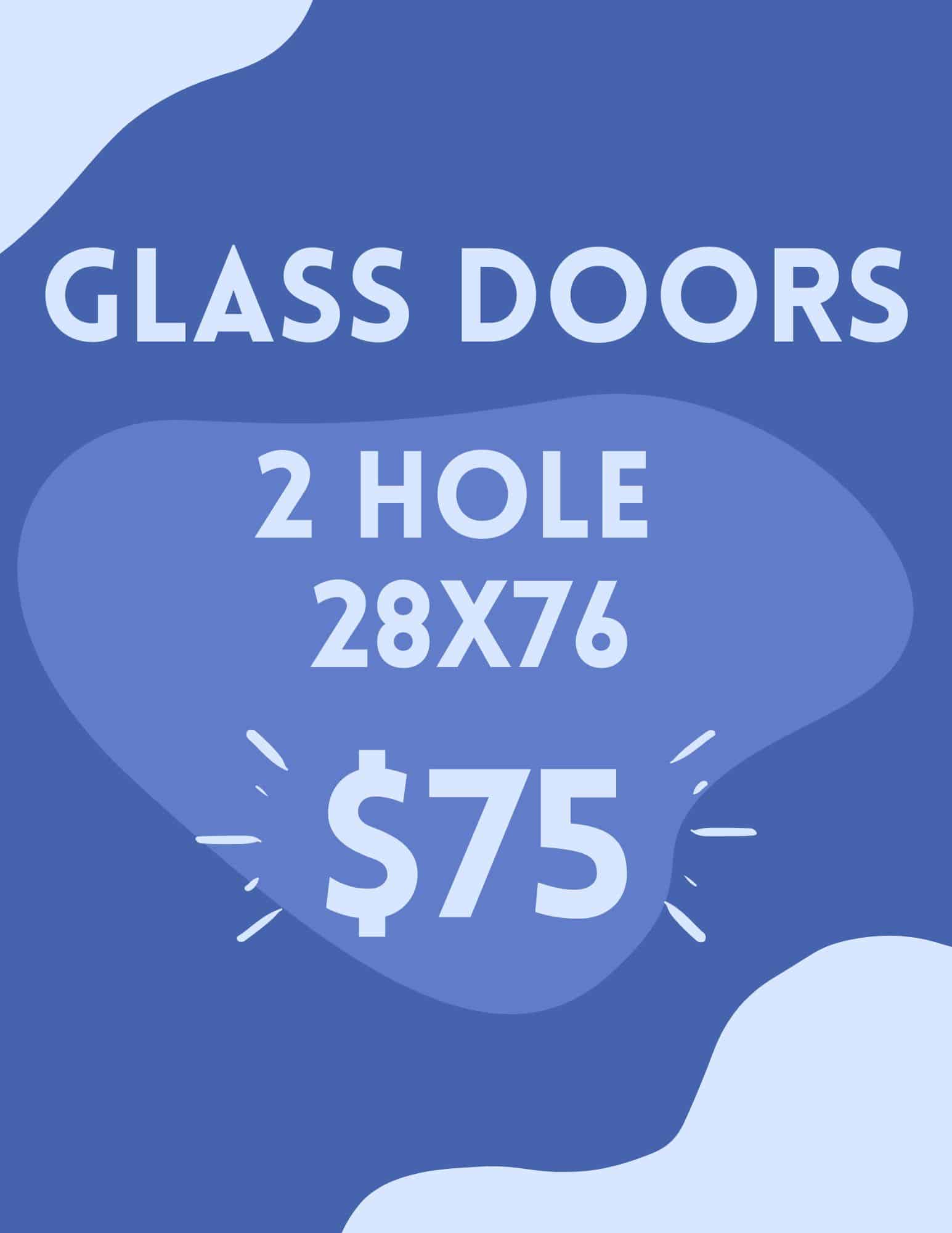 Link Hardware Tempered Glass Door – 2 hole 28×76 – Link Hardware